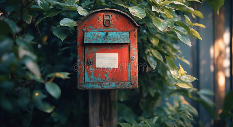Rusty Mailbox Surrounded by Lush Greenery in a Tropical Forest Setting ...
