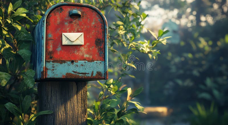 Rusty Mailbox Surrounded by Lush Greenery in a Tropical Forest Setting ...