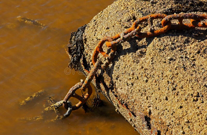 Rusty Marine Chain Harbor Water Stock Photo - Image of corrosion ...