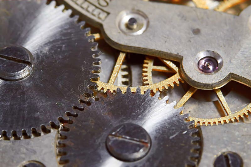 Rusty Mechanism in the Old Clock Stock Photo - Image of antique, gilt ...