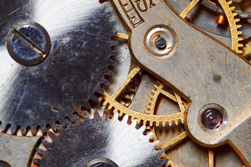 Rusty Mechanism in the Old Clock Stock Image - Image of precision ...
