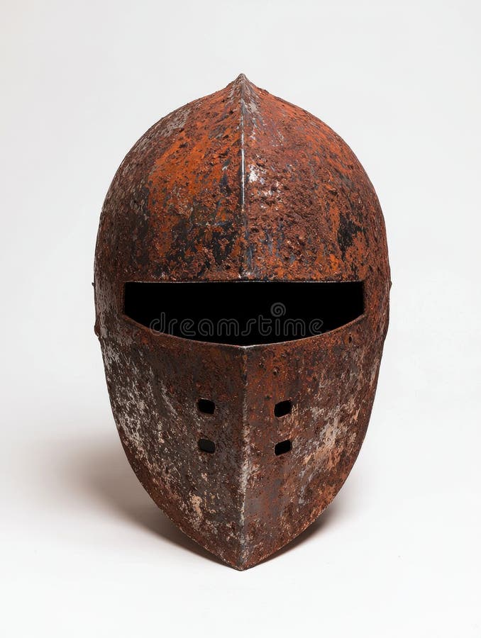 Rusty Medieval Knight S Helmet Stock Illustration - Illustration of ...