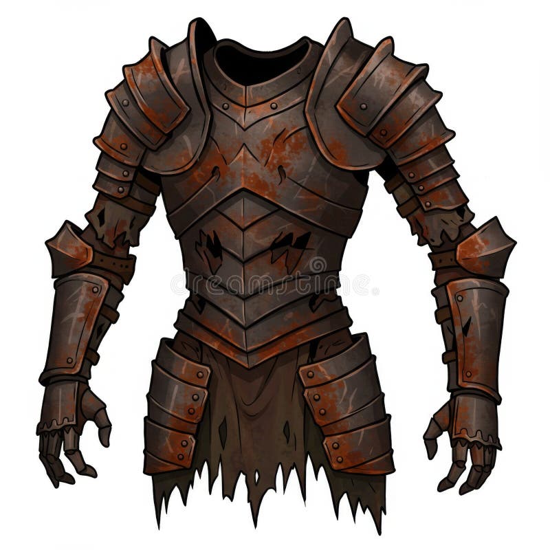 Rusty Medieval Plate Armor Illustration Stock Illustration ...