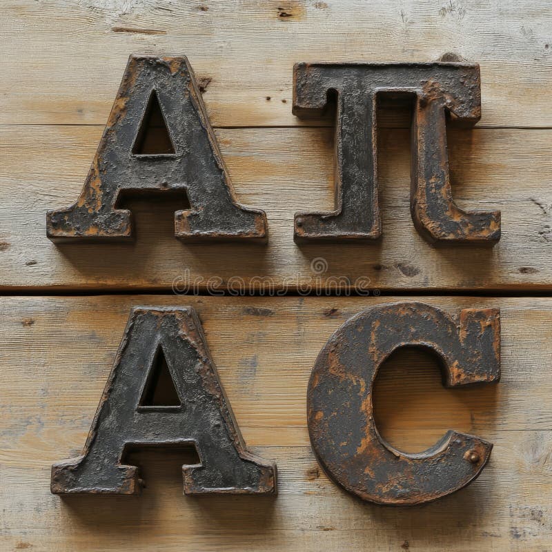Rusty Metal Alphabet with Capital Letters a, B, C, D Stock Illustration ...