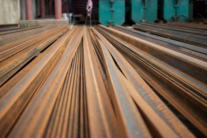 Rusty Metal Angles Stacked Near the Workshop Ready for Production in an ...