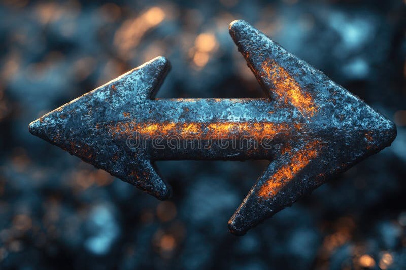 A Rusty Metal Arrow Pointing To the Left Direction Stock Photo - Image ...