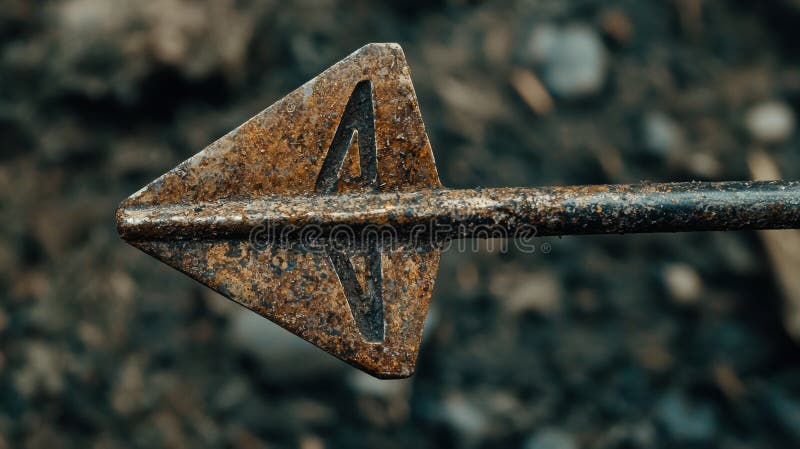 Rusty Metal Arrow Sign Pointing Direction Stock Illustration ...