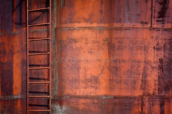 Rusty Metal Background with a Ladder Stock Photo - Image of material ...