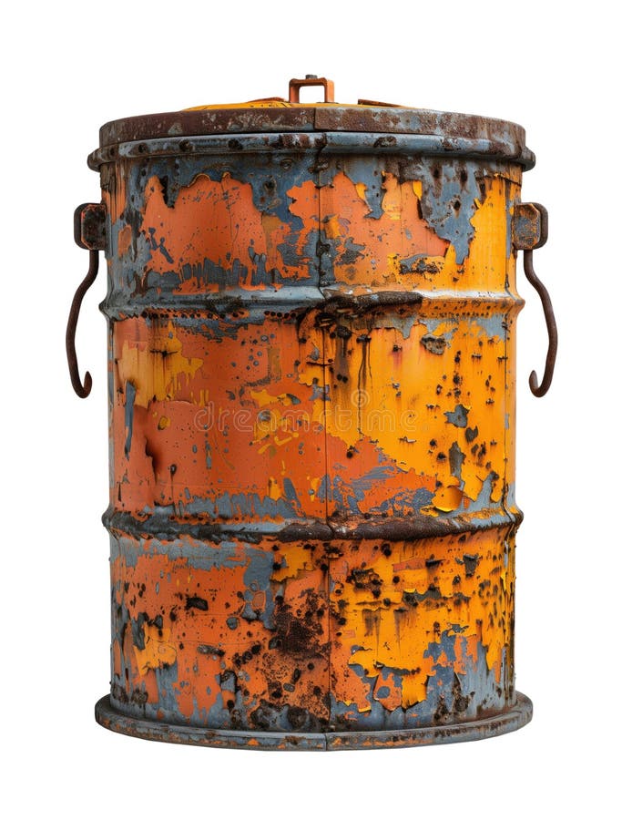 Rusty Metal Barrel Isolated Stock Illustration - Illustration of dirty ...