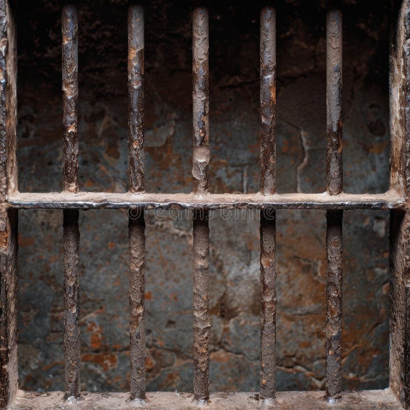 Rusty Metal Bars in a Dark, Grungy Setting Stock Illustration ...