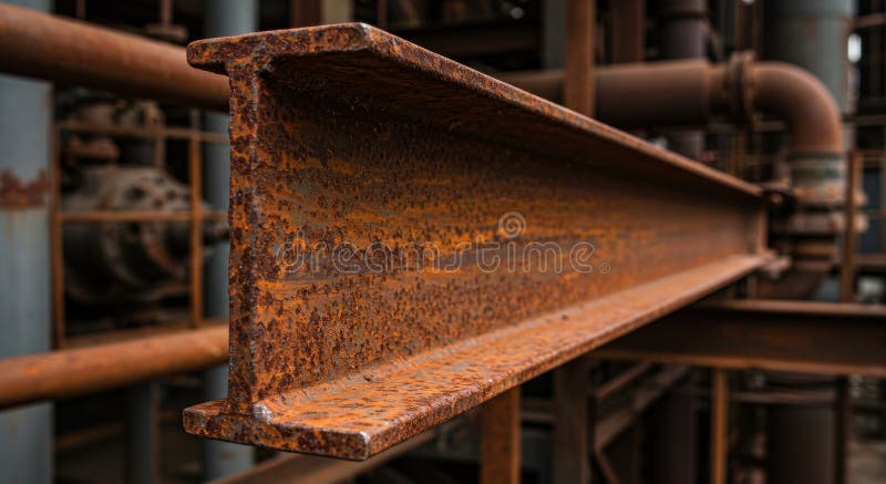 Rusty Metal Beam in Industrial Setting Captures Urban Decay and ...