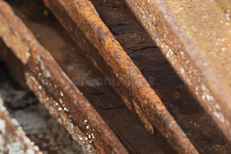 Rusty iron beams stock photo. Image of rusty, bunch - 148181058