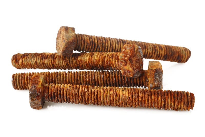 Rusty metal bolts stock image. Image of strength, rusted - 44359317