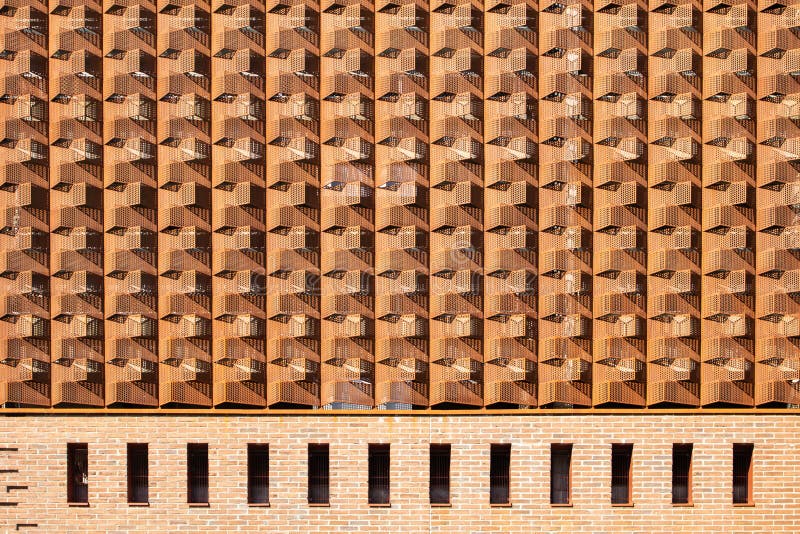 Rusty Metal and Brick Wall Architectural Design Stock Image - Image of ...