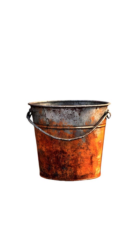 Rusty Metal Bucket on a White Background Stock Illustration ...