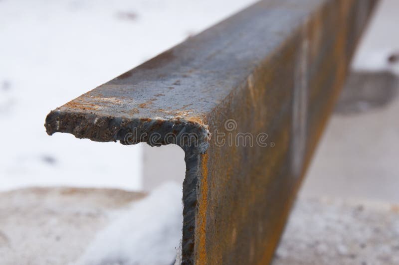 Rusty Metal Channel. Weld. Concrete and Metal Construction Stock Photo ...