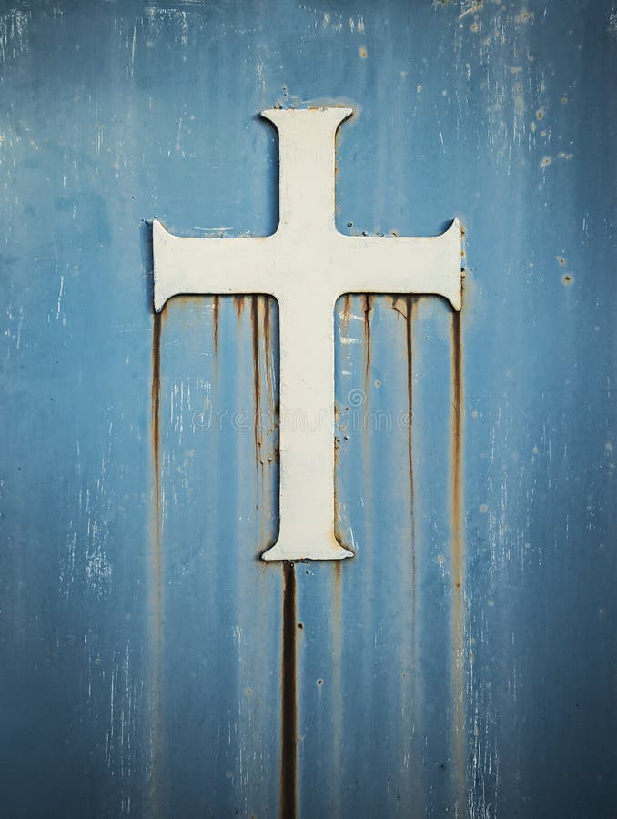 Rusty Metal Chirstian Cross Symbol Stock Image - Image of light, lord ...