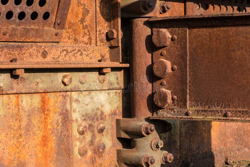 Rusty Metal Construction Closeup - Rusted Steel Bridge - Stock Photo ...