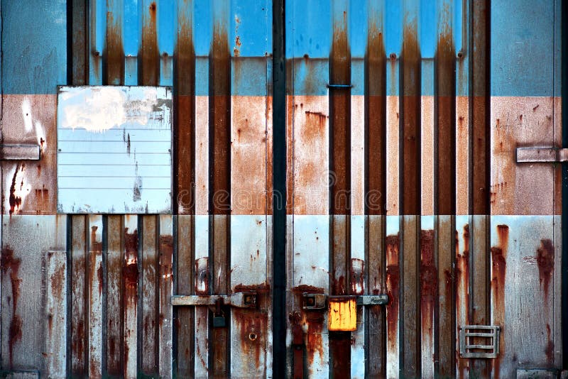 Metal Door of Freight Container Stock Photo - Image of harbour ...