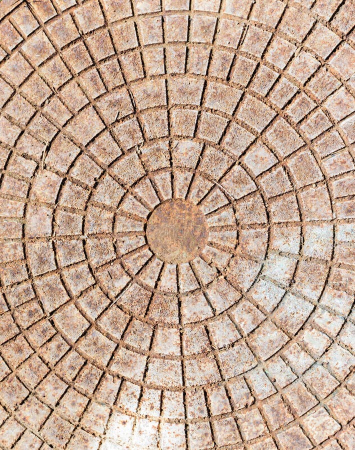 Rusty metal cover stock image. Image of pavement, round - 91615481