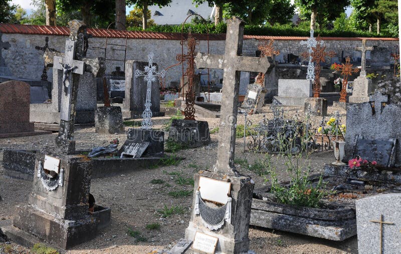Old Crosses on a Graveyard in France Editorial Image - Image of ...
