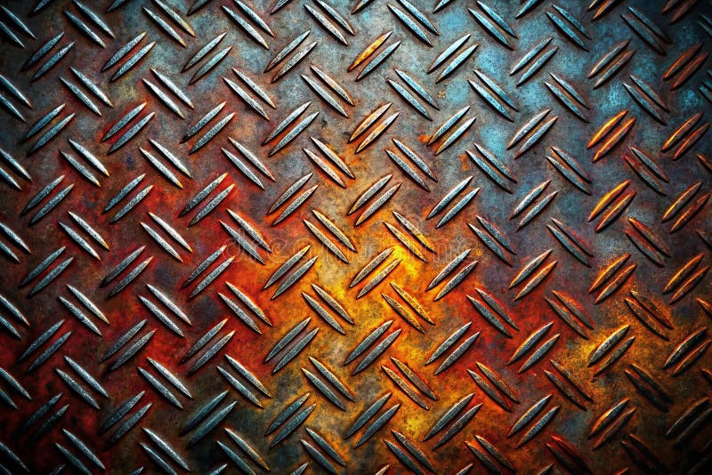 Rusty Metal Diamond Plate Texture Stock Illustration - Illustration of ...