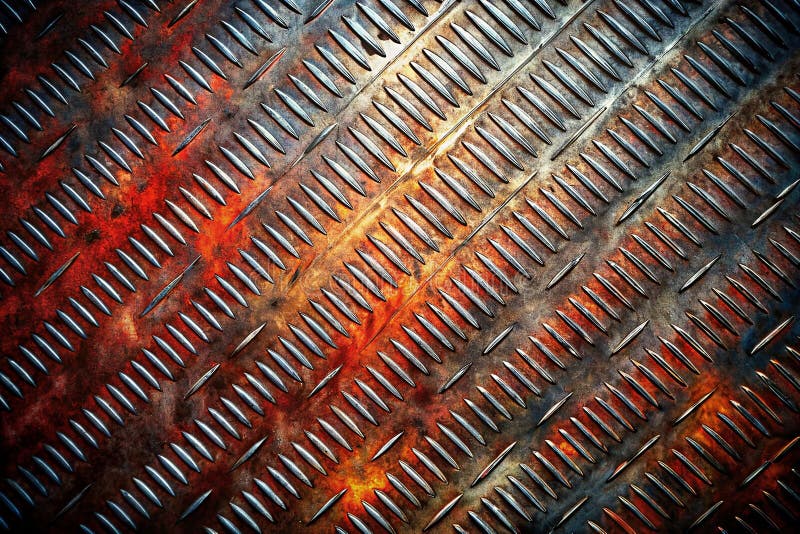 Rusty Metal Diamond Plate Texture Stock Illustration - Illustration of ...