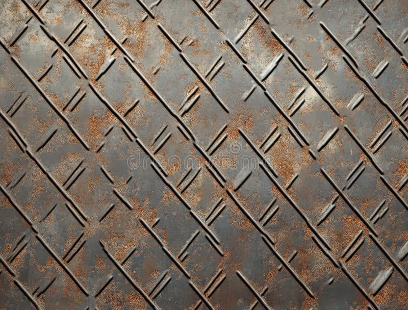 Rusty Metal Diamond Plate Texture Stock Image - Image of background ...