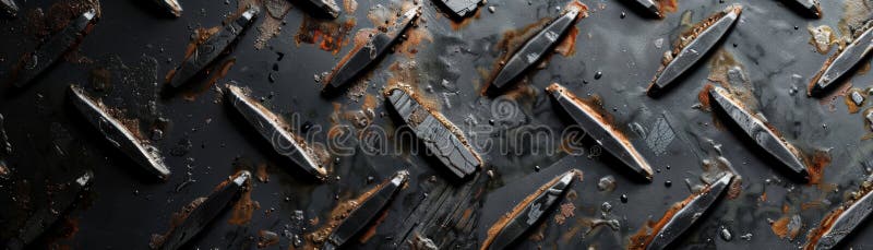 Rusty Metal Diamond Plate Texture Stock Illustration - Illustration of ...