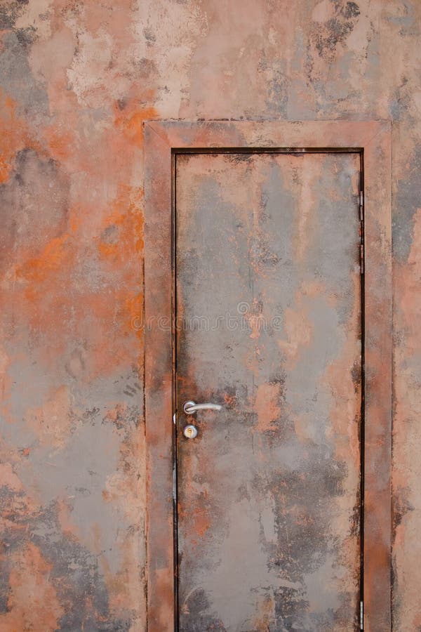 Rusty Metal Door, Forming an Effective Abstract Pattern Stock Image ...