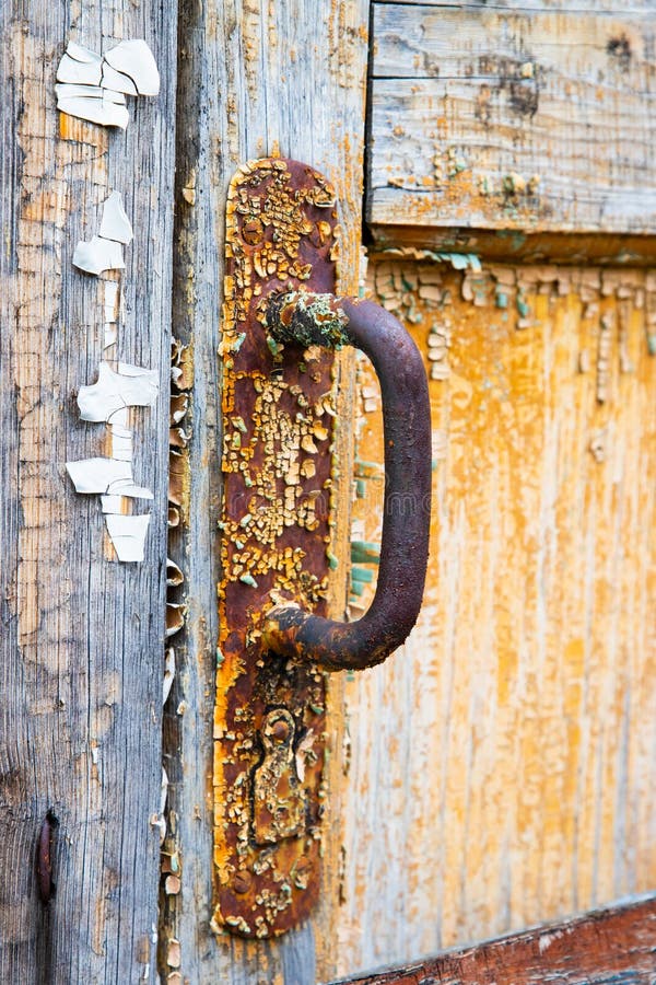 Rusty Metal Door Handle Close-up, Vertical Photo Stock Photo - Image of ...