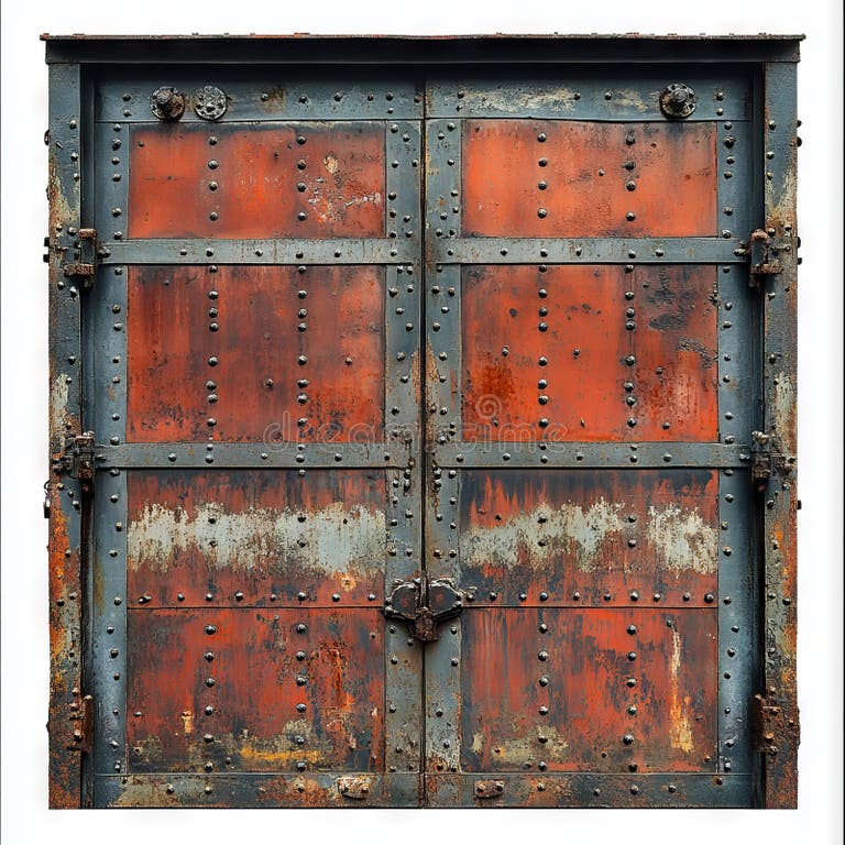 A Rusty Metal Door with a Lock on it Stock Photo - Image of dark, rusty ...