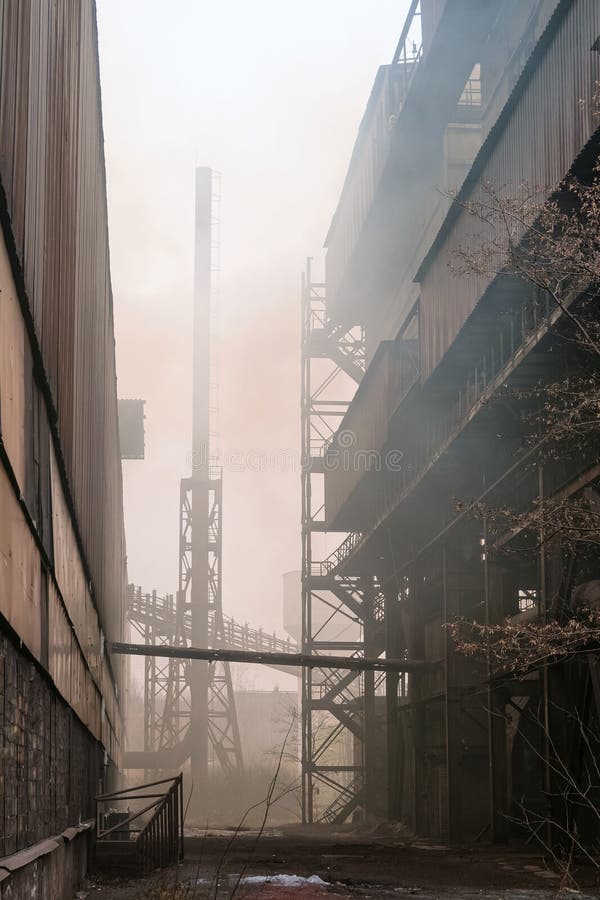 Rusty Metal Dust in the Air of an Abandoned Metalworking Plant Stock ...