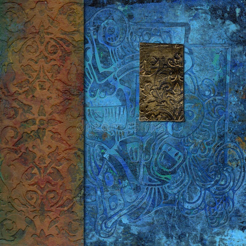 Rusty Metal Embossed Textured Tiles Collage Stock Image - Image of ...