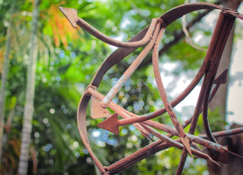 Rusty Metal Fence with Sharp Arrows Stock Photo - Image of home ...