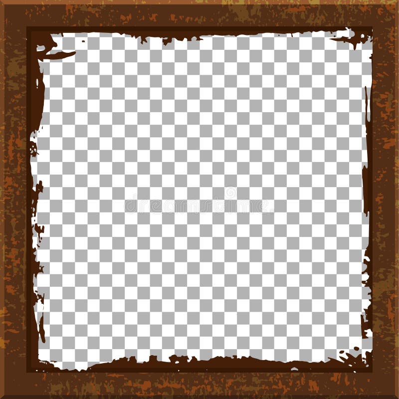 Rusty Metal Frame, Insert with Blank Space for Image, Transparent ...
