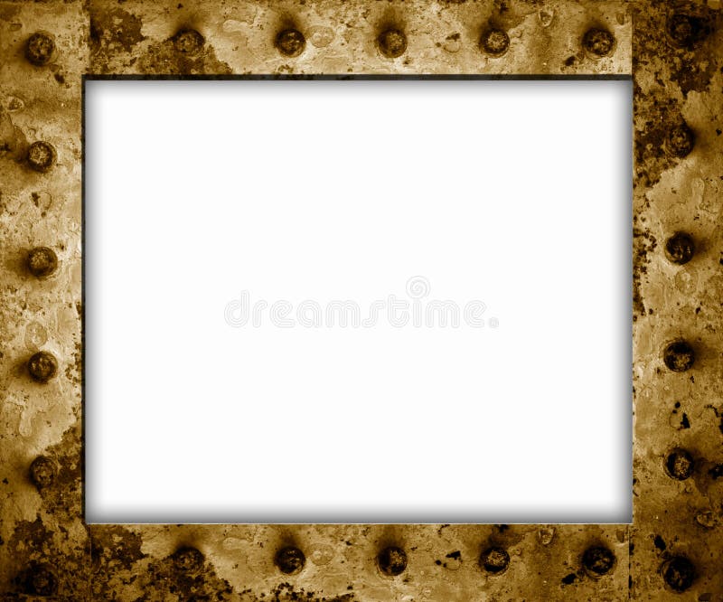 Abstract Rusty Grunge Metal Frame Stock Image - Image of damaged ...