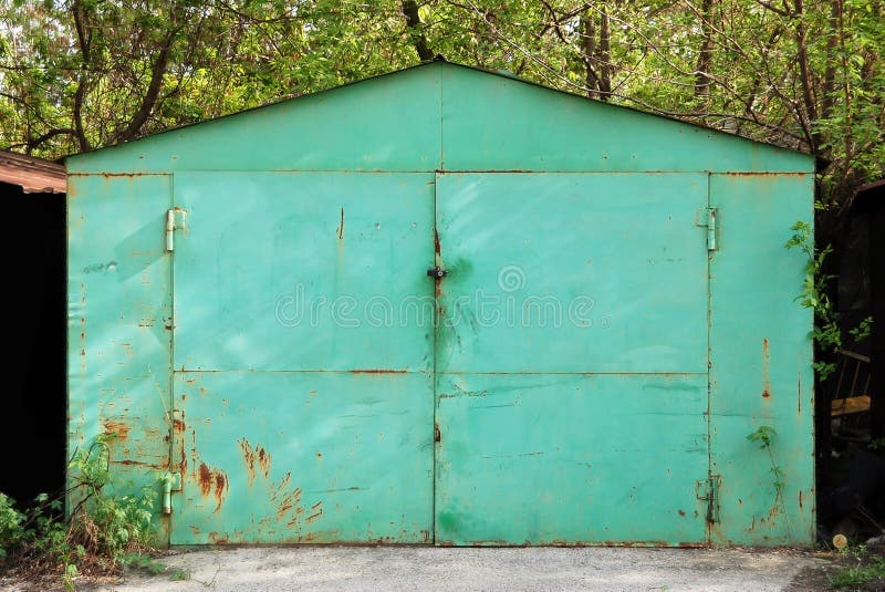 Rusty metal garage stock image. Image of exterior, iron - 28751425