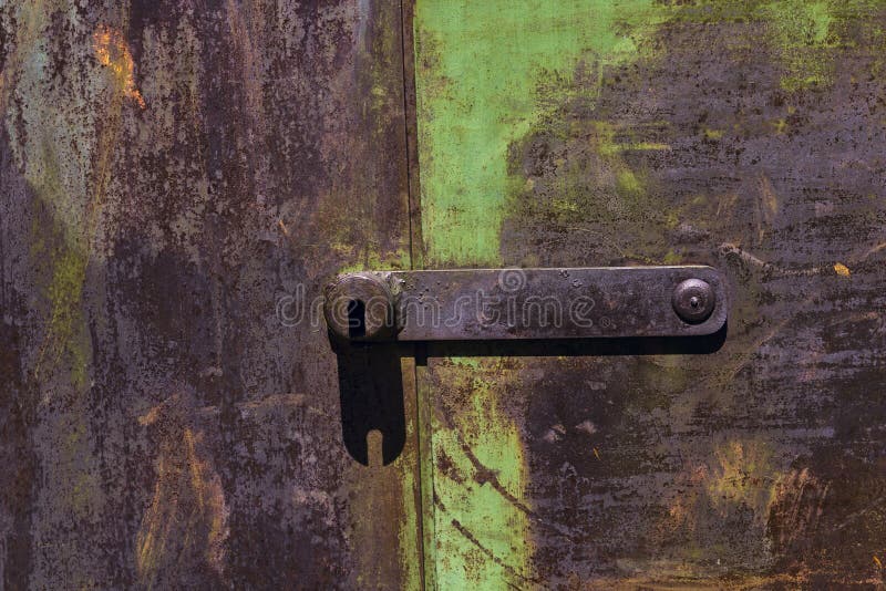 Rusty Metal Gate Background with Old Layers of Green Paint. Stock Photo ...