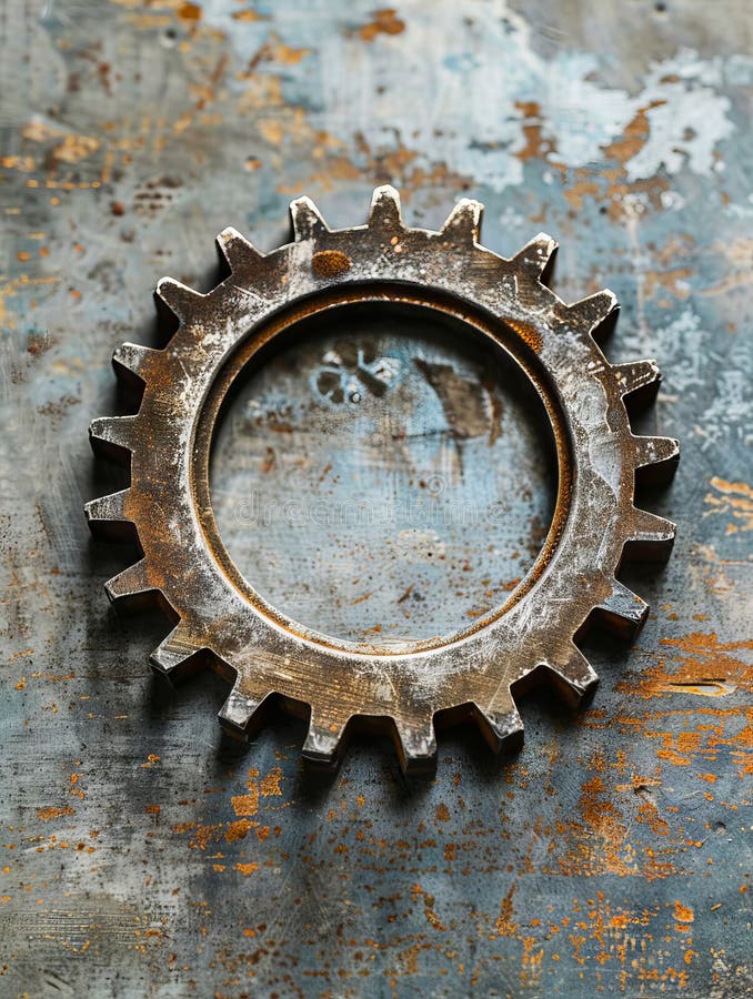 A Rusty Metal Gear on a Rusty Metal Surface Stock Photo - Image of ...