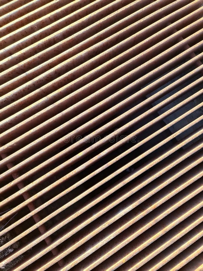 Rusty Metal Grate Forming Parallel Lines Creating an Interesting Visual ...
