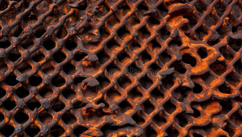 Rusty Metal Grate with Intricate Patterns Revealing Layers of Corrosion ...