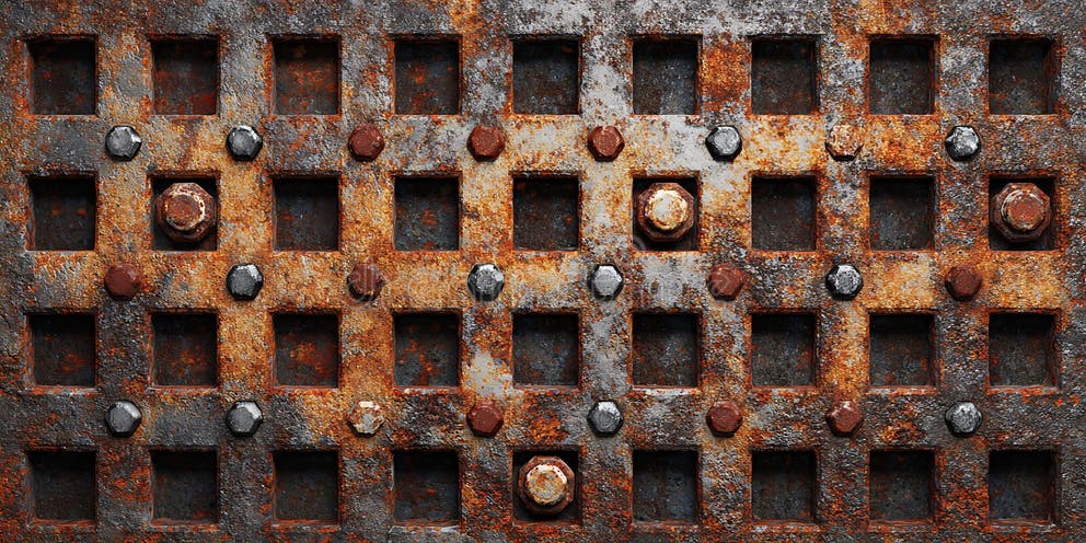 Rusty Metal Grate Texture Industrial Background Stock Illustration ...
