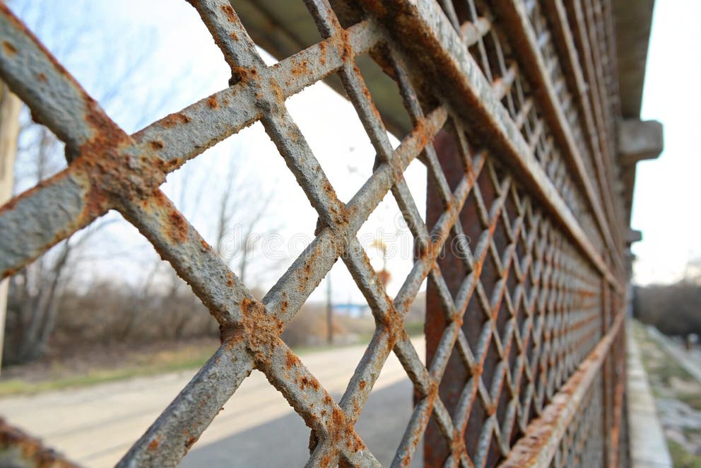 Rusty Metal Grid â€ Aged and Industrial Background Stock Illustration ...