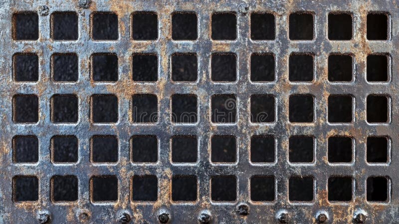 Rusty Metal Grid Square Holes Abstract Texture Background Stock Photos ...