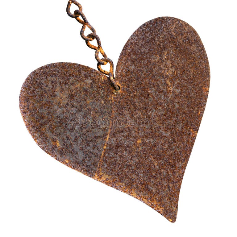 Rusty Metal Heart Shape Isolated on White Stock Photo - Image of icon ...