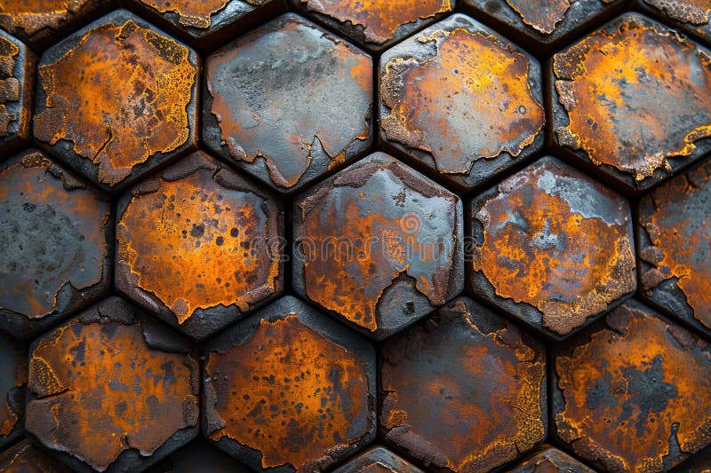 Rusty Metal Honeycomb Pattern Showcasing Intricate Textures and Color ...