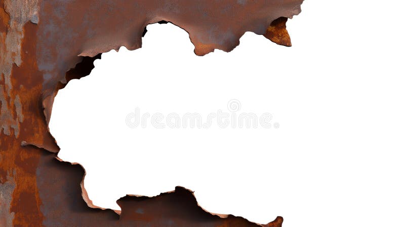 Rusty Metal with Irregular Holes on a White Background Stock Image ...