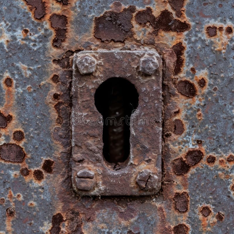 Rusty Metal Keyhole in Old Weathered Surface Stock Illustration ...