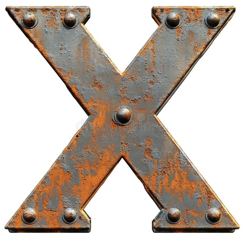 Rusty Metal Letter X. Industrial, Aged Design Stock Photo ...